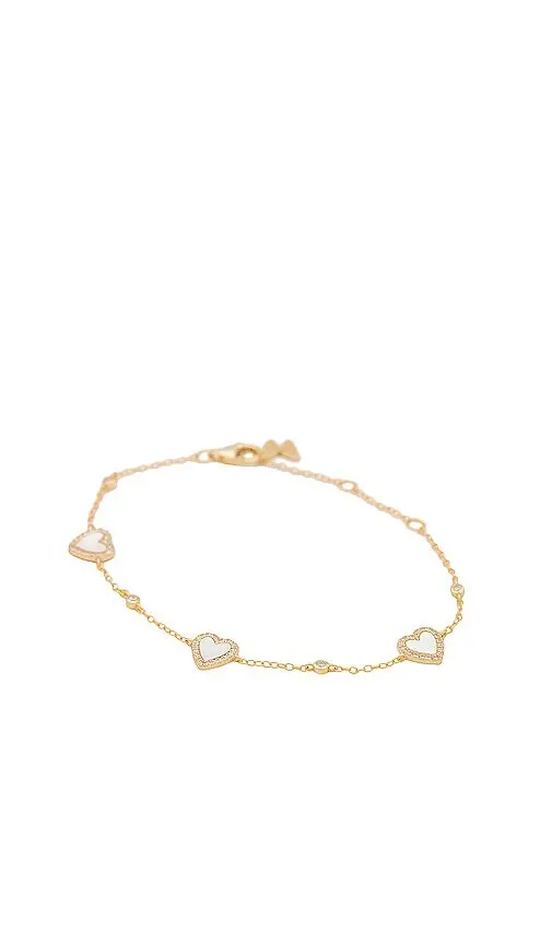 BY ADINA EDEN Eden Pave Heart Bracelet - Mother Of Pearl