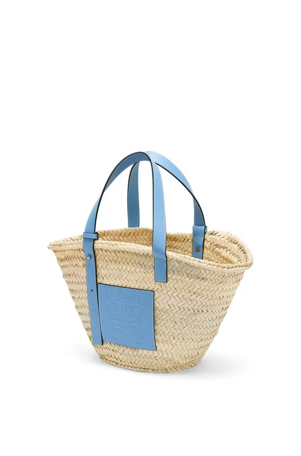Loewe Basket Bag In Palm Leaf And Leather Skin