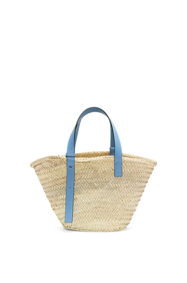 Loewe Basket Bag In Palm Leaf And Leather Skin