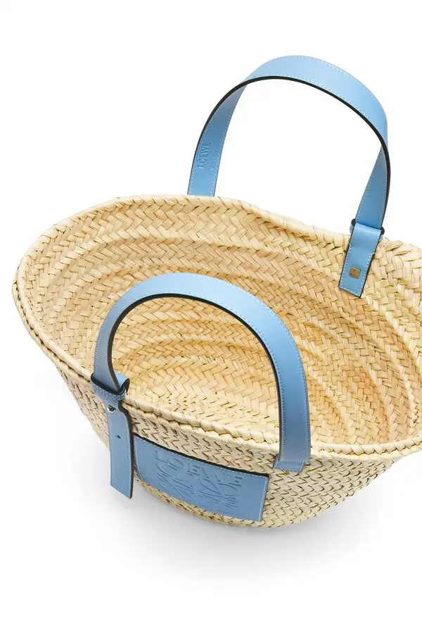 Loewe Basket Bag In Palm Leaf And Leather Skin