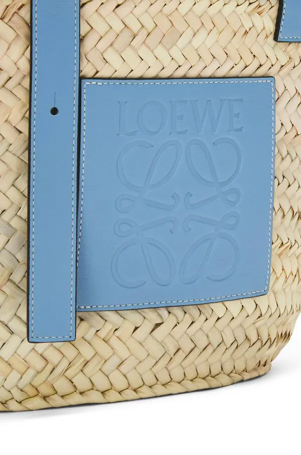 Loewe Basket Bag In Palm Leaf And Leather Skin