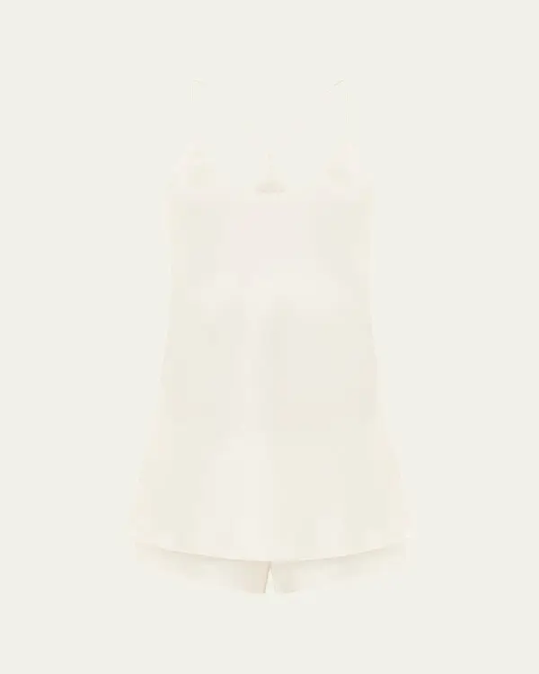 Olivia Von Halle Bella Racerback Cami Short Pajama Set - White