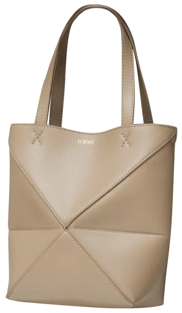 Loewe Luxury Puzzle Fold Tote Bag - Sand