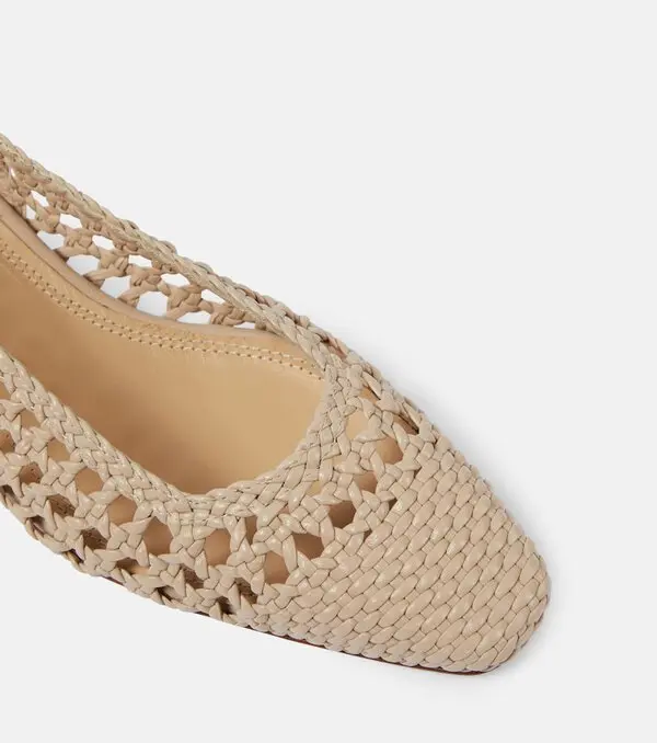 SOULIERS MARTINEZ Nova Tarragona Leather Slingback Pumps - Beige