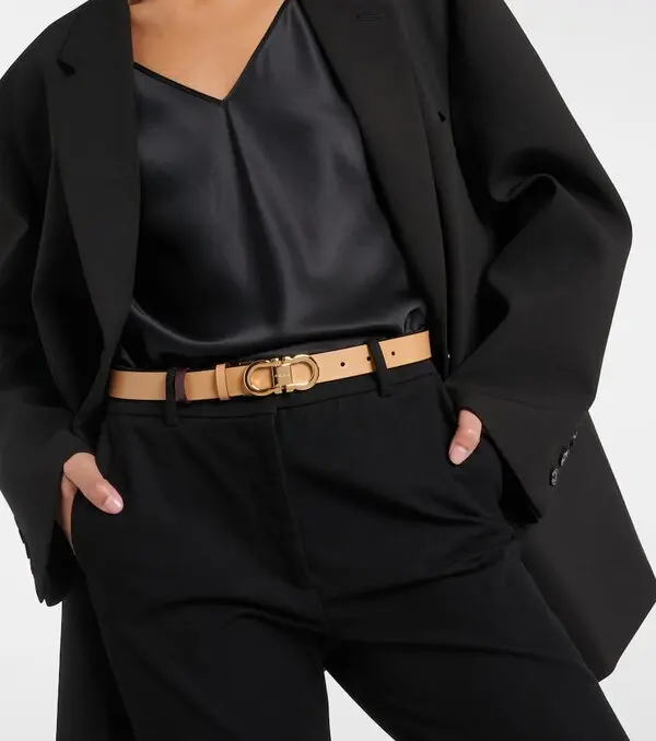 FERRAGAMO Gancini Reversible Leather Belt - Brown
