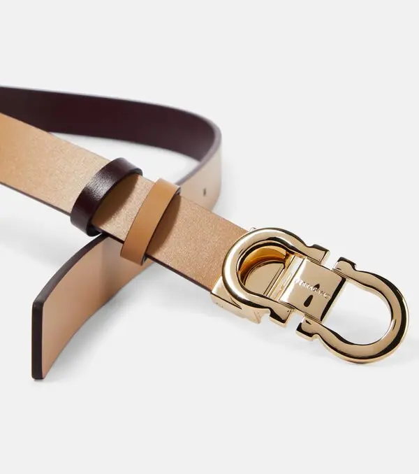 FERRAGAMO Gancini Reversible Leather Belt - Brown