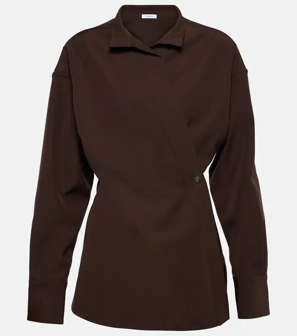 FERRAGAMO Wrap Shirt - Brown