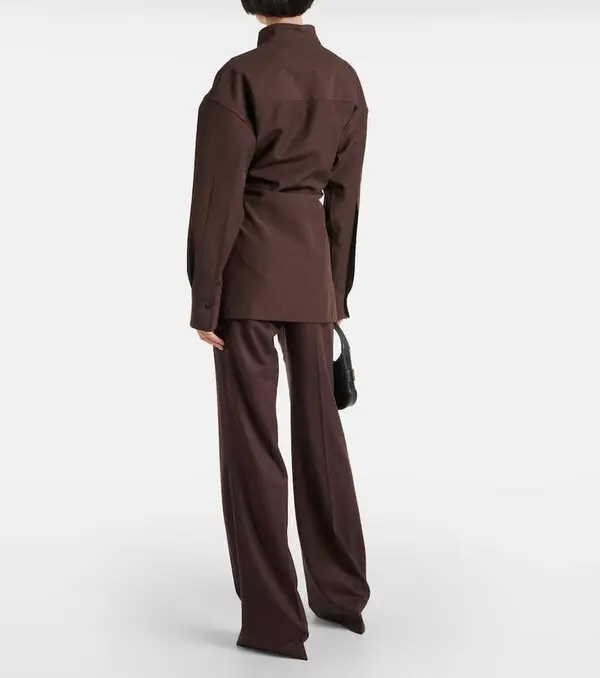 FERRAGAMO Wrap Shirt - Brown