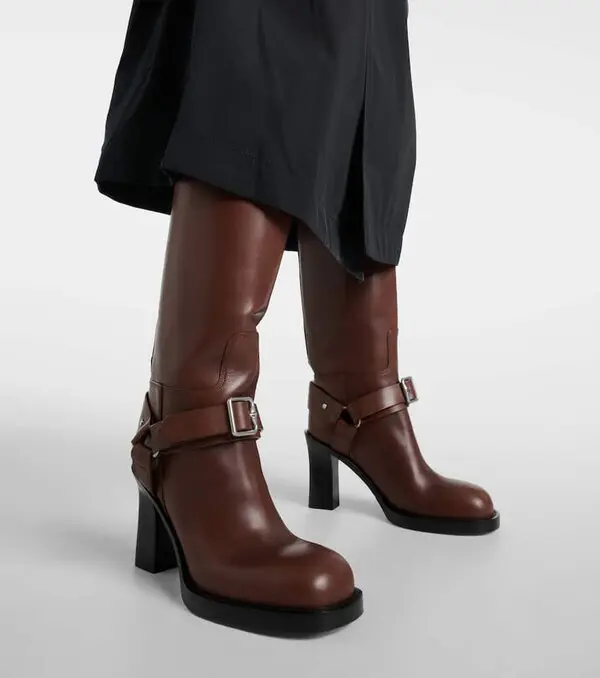 Burberry 100 Leather Knee-high Boots - Brown