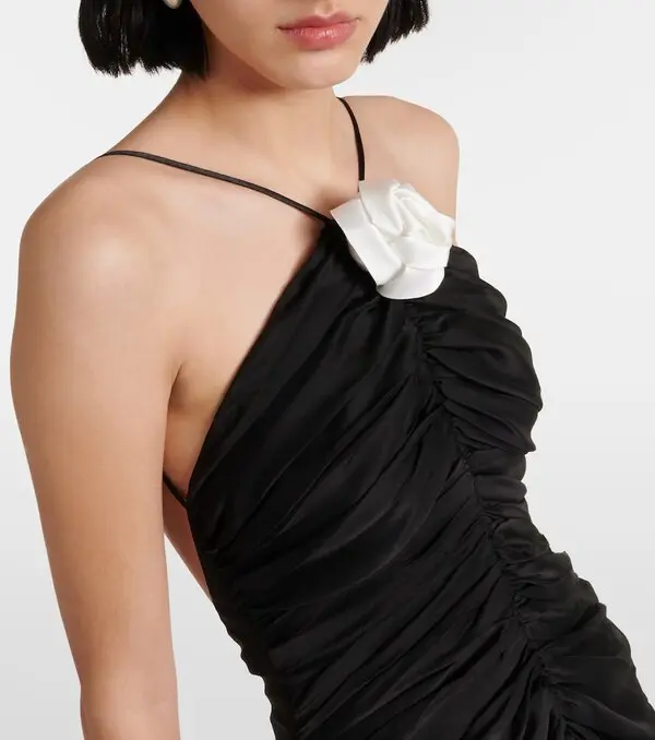 RASARIO Floral Appliqué Chiffon Gown