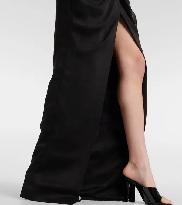 RASARIO Floral Appliqué Chiffon Gown
