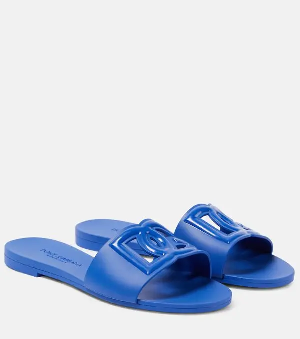 Dolce & Gabbana Dg Cutout Slides - Blue