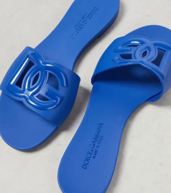 Dolce & Gabbana Dg Cutout Slides - Blue