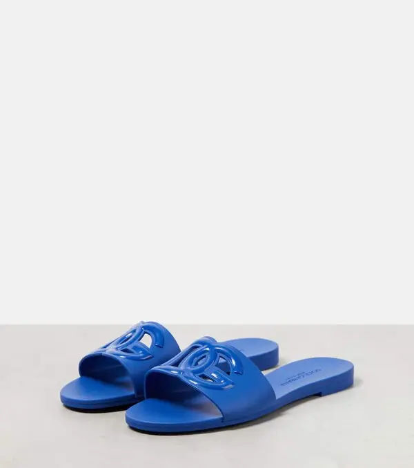 Dolce & Gabbana Dg Cutout Slides - Blue