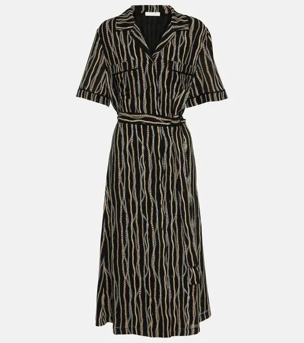 Chloé Printed Silk Sablé Shirt Dress