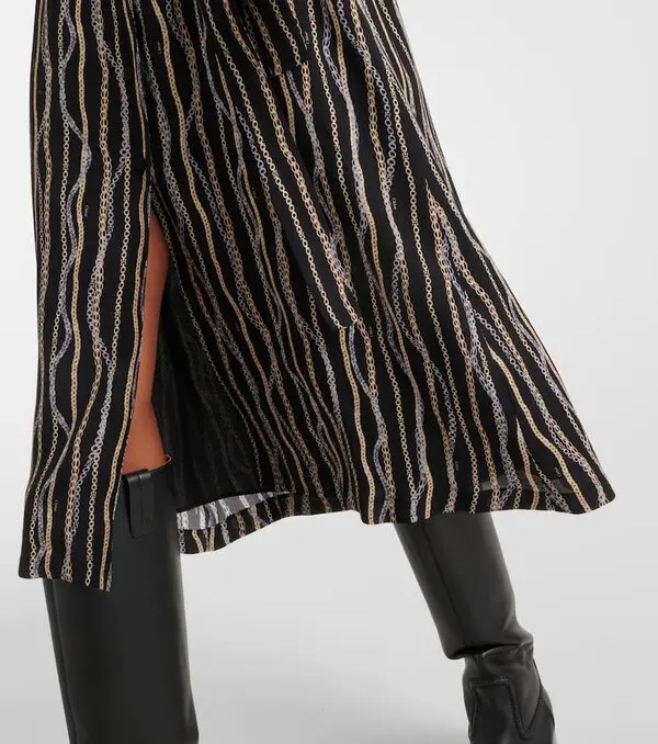 Chloé Printed Silk Sablé Shirt Dress
