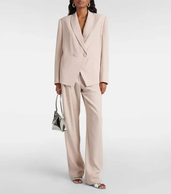 THE SEI Double-breasted Crêpe Blazer
