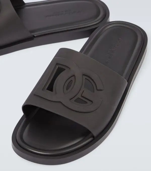 Dolce & Gabbana Dg Cutout Slides - Black