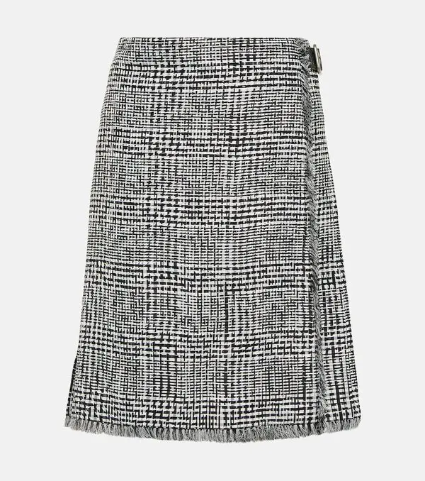 Burberry Houndstooth High-rise Wrap Skirt - Multicoloured