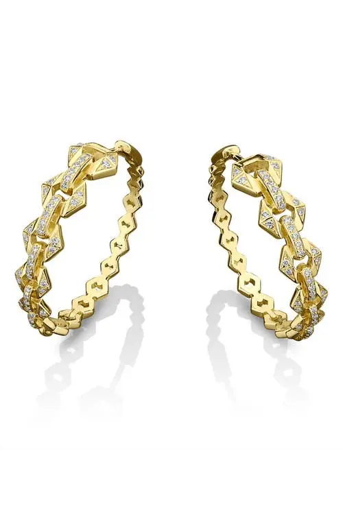 DRIES CRIEL Flowe Pavé Diamond Hoop Earrings - Yellow Gold