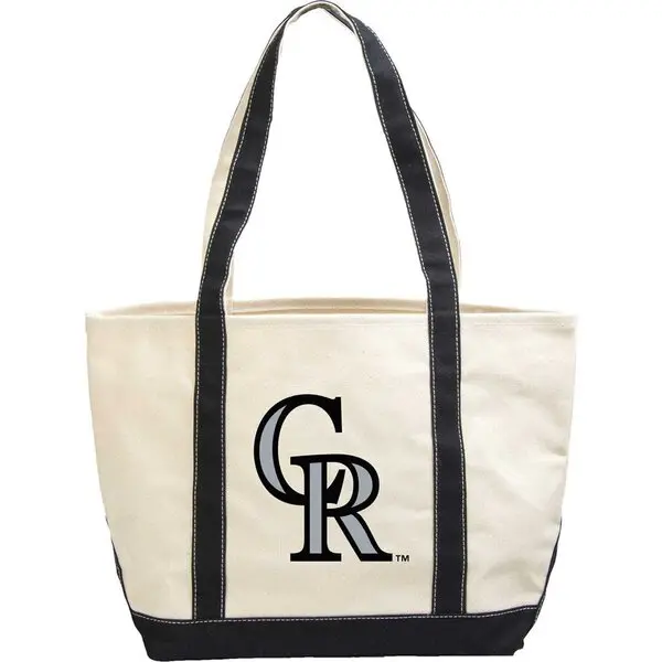LOGO BRANDS Colorado Rockies Canvas Tote Bag - Black
