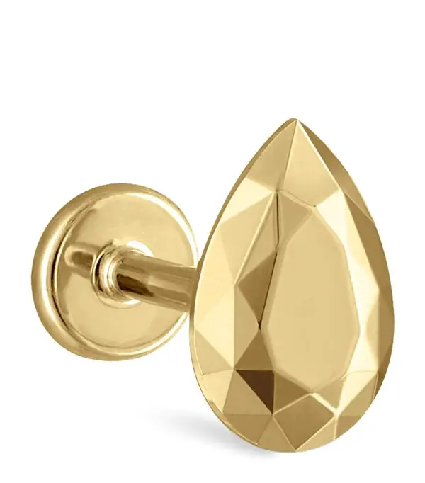 MARIA TASH Faceted Pear Threaded Stud Earring - Gold