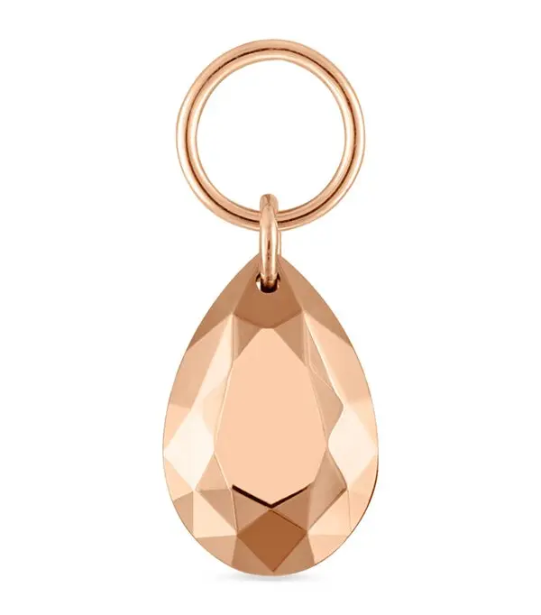 MARIA TASH Faceted Pear Charm - Rose Gold