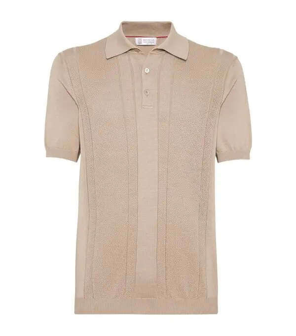 Brunello Cucinelli Cotton Rib-knit Polo Shirt