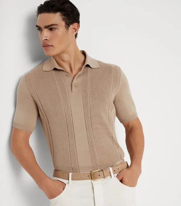 Brunello Cucinelli Cotton Rib-knit Polo Shirt