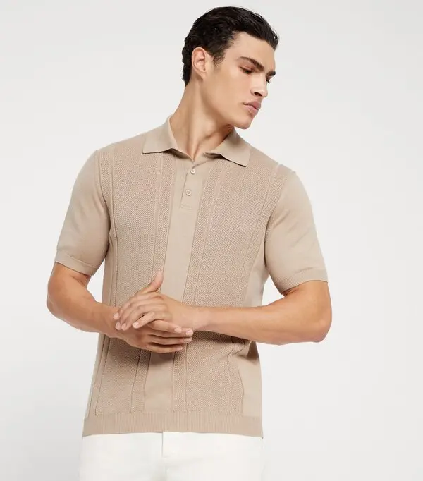 Brunello Cucinelli Cotton Rib-knit Polo Shirt