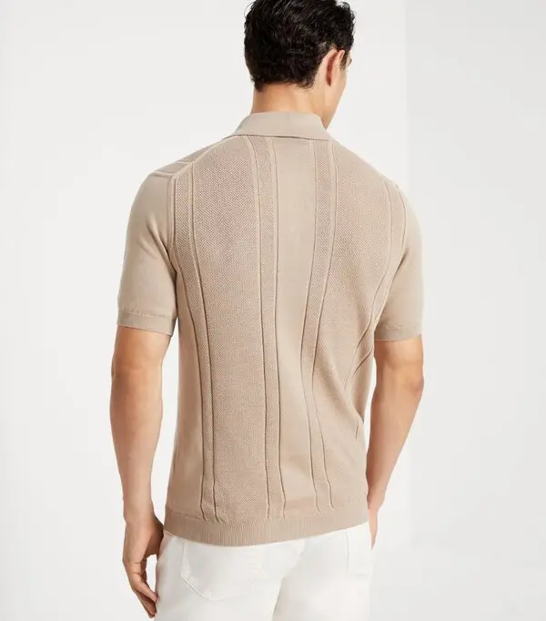 Brunello Cucinelli Cotton Rib-knit Polo Shirt