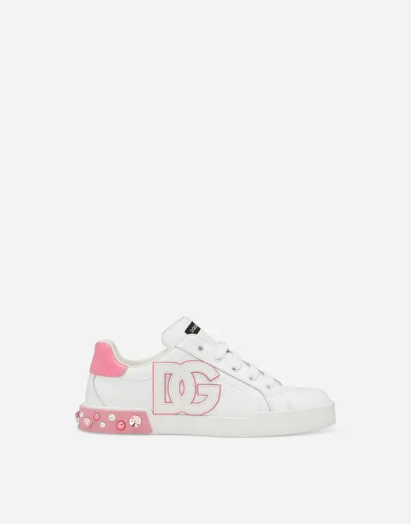 Dolce & Gabbana Calfskin Portofino Sneakers - White