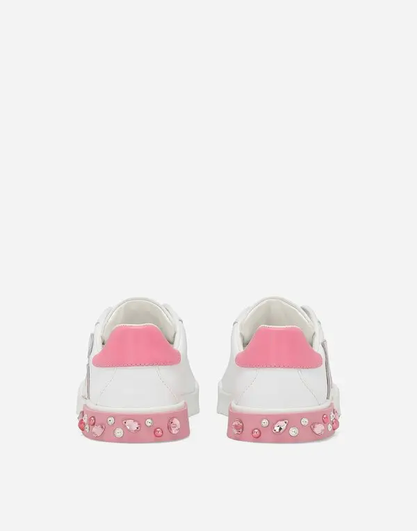 Dolce & Gabbana Calfskin Portofino Sneakers - White