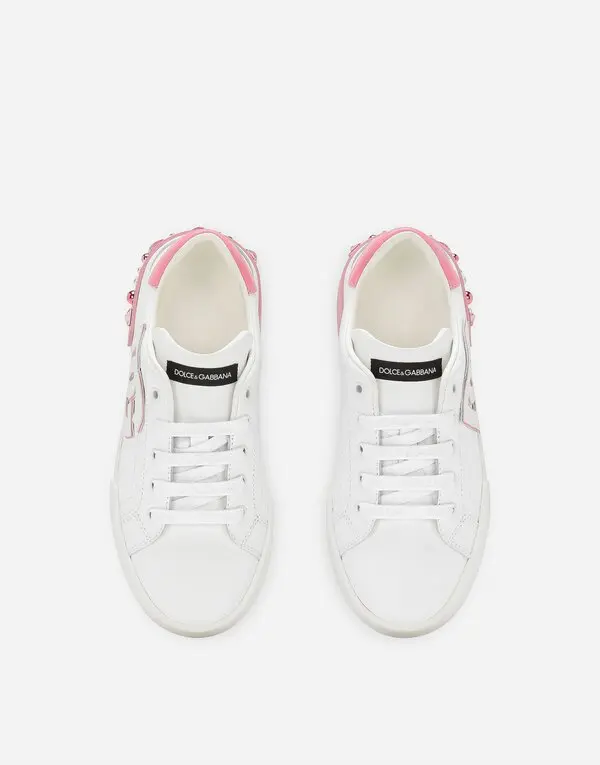 Dolce & Gabbana Calfskin Portofino Sneakers - White