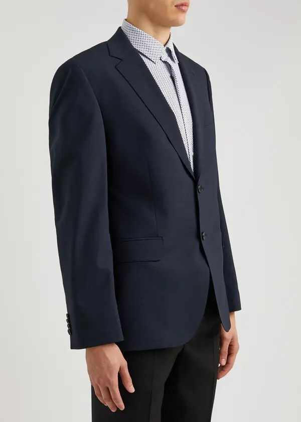 BOSS Stretch-wool Blazer - Navy