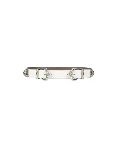 Maje Leather Belt With Appliqués - White