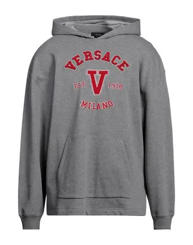 Versace Appliquéd Logo Hooded Sweatshirt - Grey