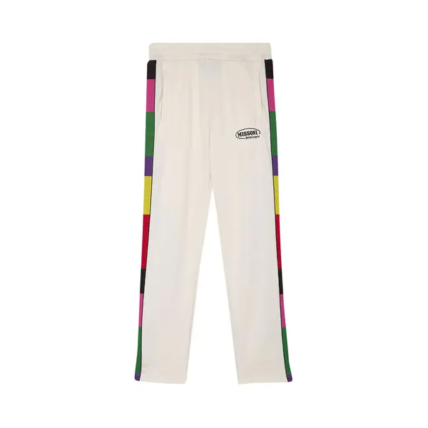 Palm Angels X Missoni Track Pants 'off White/black - Cream