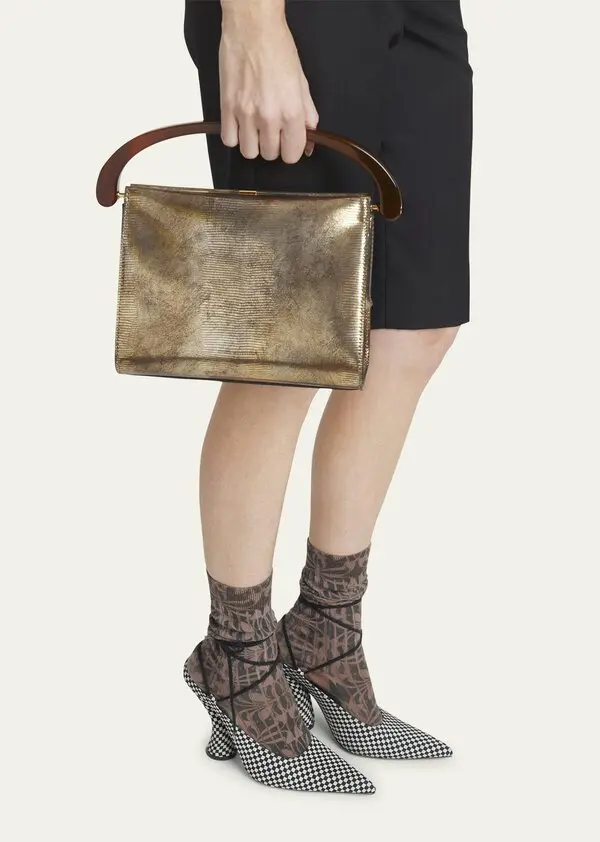 Dries Van Noten Lizard-embossed Top-handle Bag
