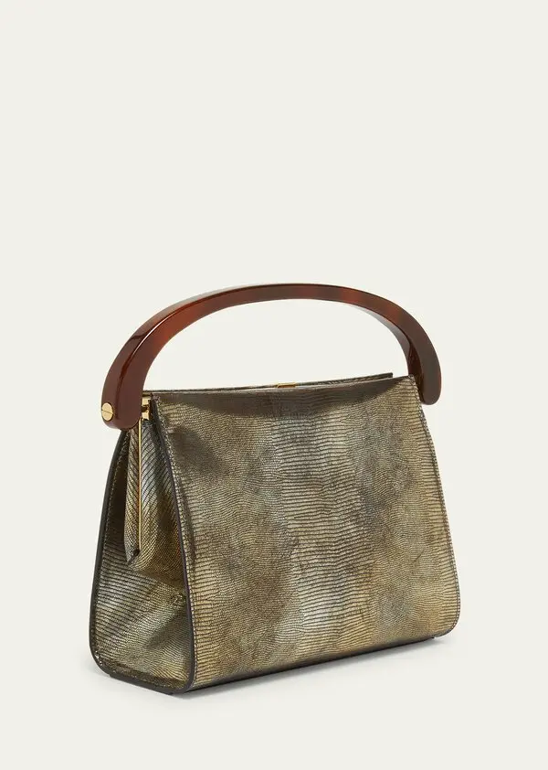Dries Van Noten Lizard-embossed Top-handle Bag