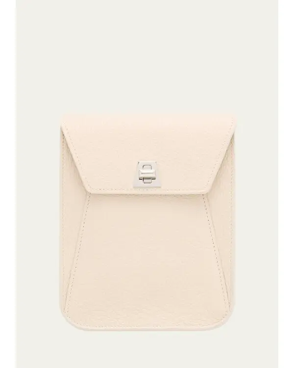 Akris Leather Messenger Bag - Alabaster