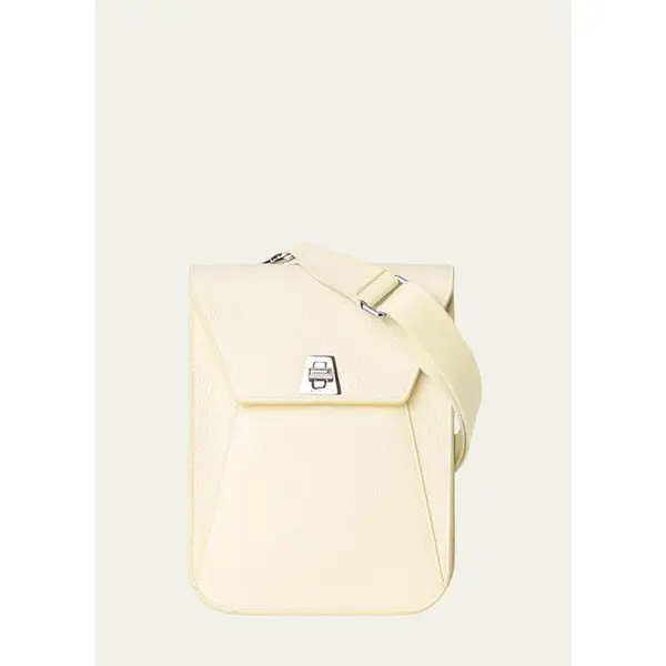 Akris Leather Messenger Bag - Alabaster