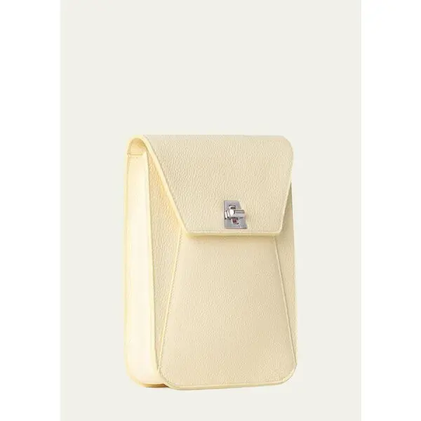 Akris Leather Messenger Bag - Alabaster