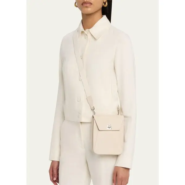 Akris Leather Messenger Bag - Alabaster