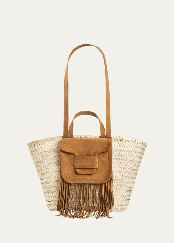 Pierre Hardy Raffia And Suede Tote Bag
