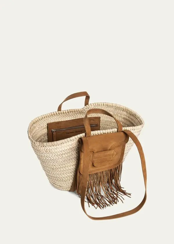 Pierre Hardy Raffia And Suede Tote Bag