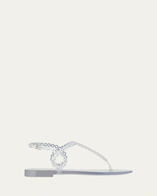 AQUAZZURA Almost Bare Crystal Jelly Slingback Sandals - Transparent