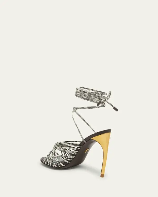 FERRAGAMO Atena Caged Ankle-wrap Sandals
