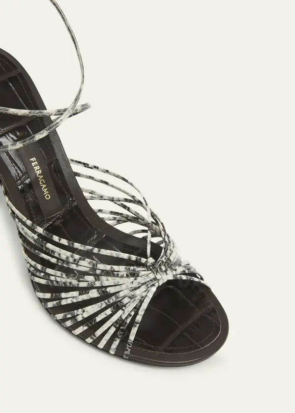 FERRAGAMO Atena Caged Ankle-wrap Sandals