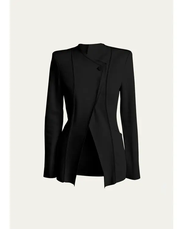 Giorgio Armani Stretch Viscose Asymmetrical Knit Jacket